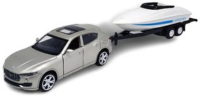 Kovový model - 1:43 Maserati Levante SUV s přívěsem-člun