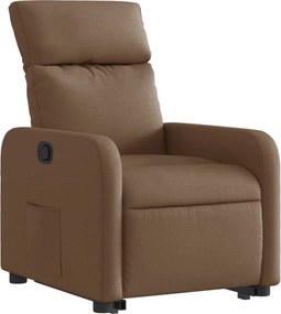 Zvedací polohovací křeslo hnědé textil 3206703