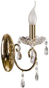 Zlaté křišťálové nástěnné svítidlo Aurora pro žárovku E14  - Candellux