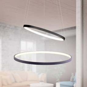 Závěsné svítidlo Circle LED, antracitová barva, dvousvětelné provedení