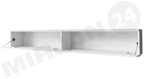 TV stolek Dlone 180, Barva: bílá / bílý lesk, Osvětlení: osvětlení LED - bílé