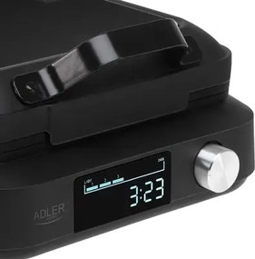 Adler AD 3087 černá / Vaflovač / 1500 W / LED displej / timer / nepřil