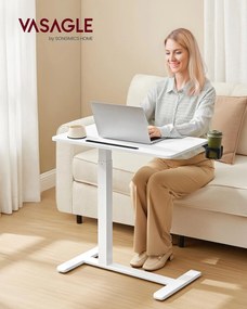 Výškově nastavitelný odkládací stolek Vasagle Elev 70 cm bílý