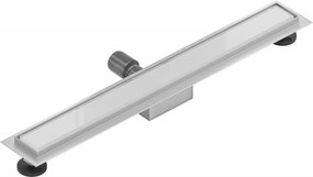 Mexen Flat nerezový sprchový žlab 60 cm vzor bílé sklo, 1027060-15