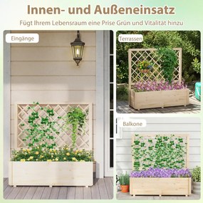 Costway Květinový truhlík s mřížovým vyvýšeným lůžkem s mříží – 98 × 35 × 101 cm
