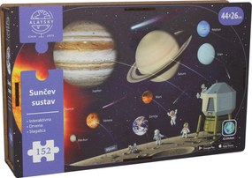 Kids do dřevěné puzzle sluneční soustava s interaktivní ar funkcí