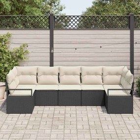 Set pohovek 7 ks Černá polyratan 3346527