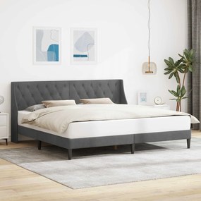 Rám postele s čelo Tmavě šedá 180 x 200 cm Samet 3414665