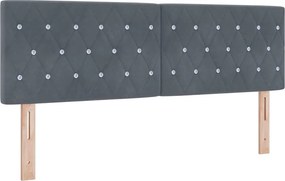 Postel s boxspringem s matrací Tmavě šedá 140 x 200 cm samet 3339111