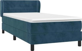 Box spring postel s matrací tmavě modrá 100x200 cm samet 3127479