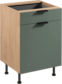 SORENTO pg | dolní skříňka D60S1 se zásuvkou a příborníkem | 60 cm | LEVÁ | puccini/zelená
