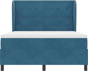 Postel s boxspringem s čelo Tmavě modrá 200 x 140 cm samet 3340932