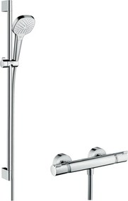 Hansgrohe Croma Select E, sprchová sada Vario s termostatem Ecostat Comfort a sprchovou tyčí 90 cm, bílá/chromová, HAN-27082400