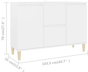 Příborník Helston - 103,5x35x70 cm | bílý