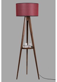 Červeno-hnědá stojací lampa s textilním stínidlem (výška 153 cm) Sehbalı Tripod – Opviq lights