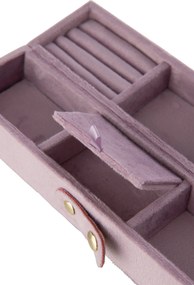 Šperkovnice Lila s oddělenými přihrádkami sametová – 21,5*14*9,5 cm