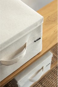 Béžový látkový úložný box s víkem 31x41x22 cm Soft Storage Medium – Bigso