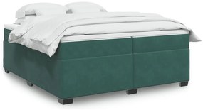 Box spring postel s matrací tmavě zelená 200x200 cm samet 3285308