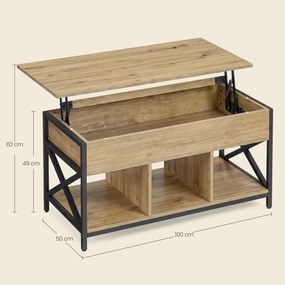 Konferenční stolek TAYLOR ARTISAN s výsuvnou deskou 100x50 cm