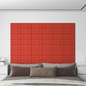 vidaXL Nástěnné panely 12 ks 30 x 15 cm umělá kůže 0,54 m² [343969] Barva: Červená