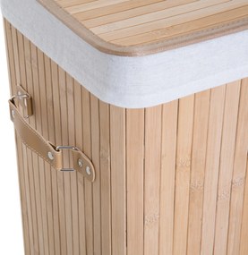 HOMCOM Slim Prádelní Koš s Víkem 72L Skladný Koš s Rukojetí, Odlitelný Prádelní Sáček, Prádelní Box pro Prádelnu, Ložnici, Koupelnu