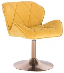 LuxuryForm Židle MILANO VELUR na zlatém talíři - žlutá