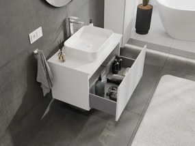 Mexen Rivel, koupelnová skříňka 80 cm, 1 zásuvka, drážkovaná, bílá matná, 91A20-08047-1-BF01