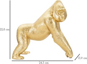Dekorativní soška Gorilla Side zlatá