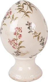 Keramické vajíčko na podstavci s lučními květy Monnia M - Ø 12*19 cm