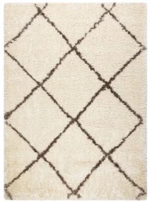 koberec FLUFFY 2373 shaggy laťková mříž krém / béžový velikost 120x170 cm | krásné koberce cz