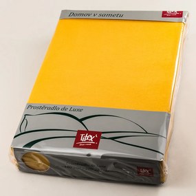 Tibex jersey prostěradlo DE LUXE 180x200cm elastické, žluto-oranžové