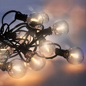 Brilagi - LED Venkovní dekorační řetěz GIRLANDA 10xE12 8m černá IP44 teplá bílá