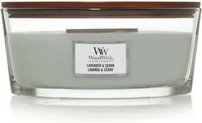 WoodWick Lavender  Cedar Elipsa 453.6g - svíčka loď / doba hoření: až