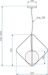 Toolight, stropní svítidlo 1xE27 APP1018-1CP, černá-bílá, OSW-09474