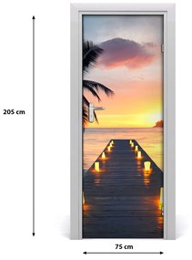 Fototapeta samolepící dveře dřevěný most 75x205 cm