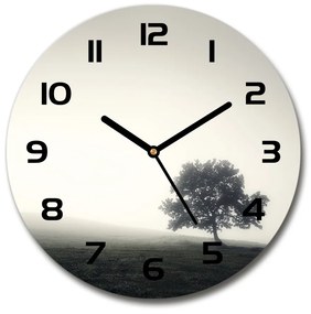 Wallmuralia Skleněné hodiny kulaté Samotný strom fi 30 cm
