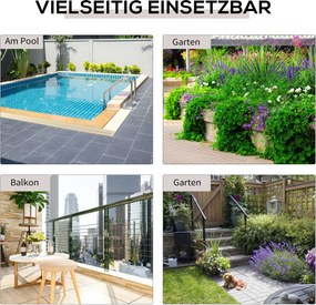 Skládací zahradní stolek Outsunny z poly ratanového materiálu - kávový stolek, stolek pro pohovku, stolek na balkon, zahradní stůl, stůl na čaj, náby…