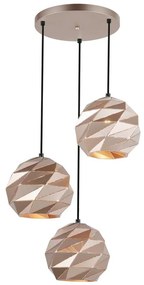 ITALUX PND-2424-3S-GD - Lustr na lanku PALERMO 3xE27/40W/230V rose gold