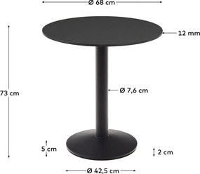 Kovový kulatý zahradní jídelní stůl 68x68 cm Esilda – Kave Home