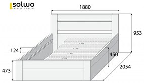Masivní postel ANGELIKA - Solwo Design Dřevo a odstín oleje: BUK Cink - Olej odstín BO105, Rozměr spací plochy: 220x200