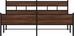 Kovový rám postele bez matrace hnědý dub 180 x 200 cm 3308517