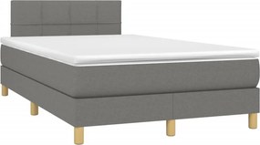 Box spring postel s matrací a LED tmavě šedá 120x190 cm textil 3270089