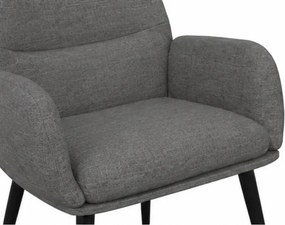 relaxační křeslo, odpočinkové, dřevo/kov/textil, 96x68x79 cm, nohy černé/světle šedá, Dekorino KR20260055