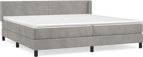 Box spring postel s matrací světle šedá 200x200 cm samet 3130859