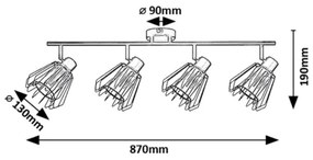 Rabalux 73070 - Bodové svítidlo EMERENCIA 4xE14/40W/230V