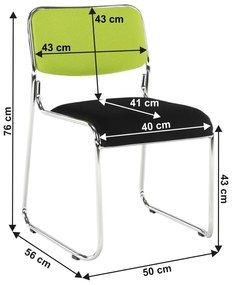 Kondela Zasedací židle, zelená/černá síťovina, BULUT