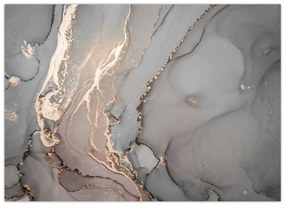 Obraz - Šedo-zlatý mramor (70x50 cm)