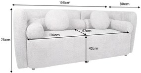 Invicta Dvoumístná pohovka ART DECO šedá 200 cm 44508
