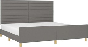 Rám postele bez matrace tmavě šedý 200 x 200 cm textil 3125163