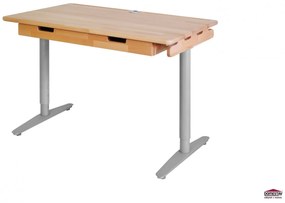 Domestav Domino psací stůl s kovovou podnoží 110 cm buk, olejovaný